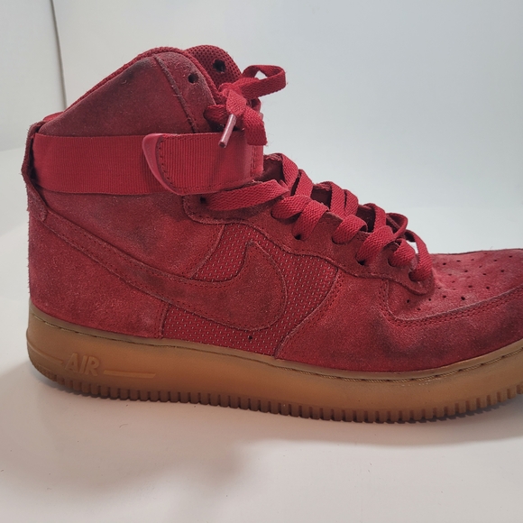 Nike | Shoes | Red Hightop Sneakers With Gum Sole | Poshmark